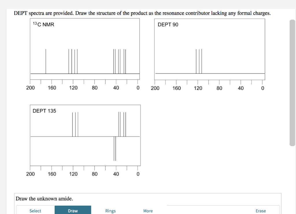 Solved DEPT spectra are provided. Draw the structure of the | Chegg.com