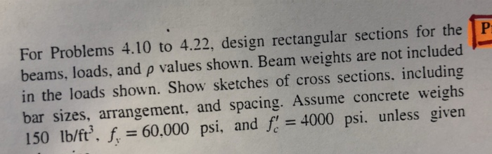 Solved For Problems 4.10 to 4.22, design rectangular | Chegg.com