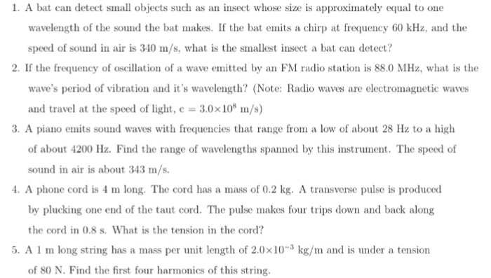 Solved A bat can detect small objects such as an insect | Chegg.com