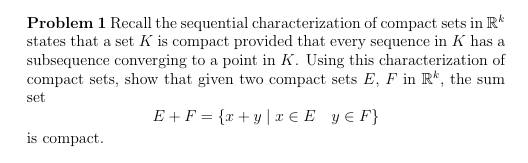 Solved Problem 1 Recall the sequential characterization of | Chegg.com