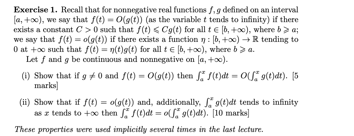 Exercise 1. Recall that for nonnegative real | Chegg.com