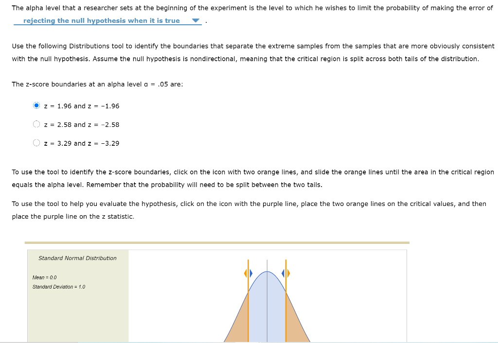 Solved The alpha level that a researcher sets at the | Chegg.com