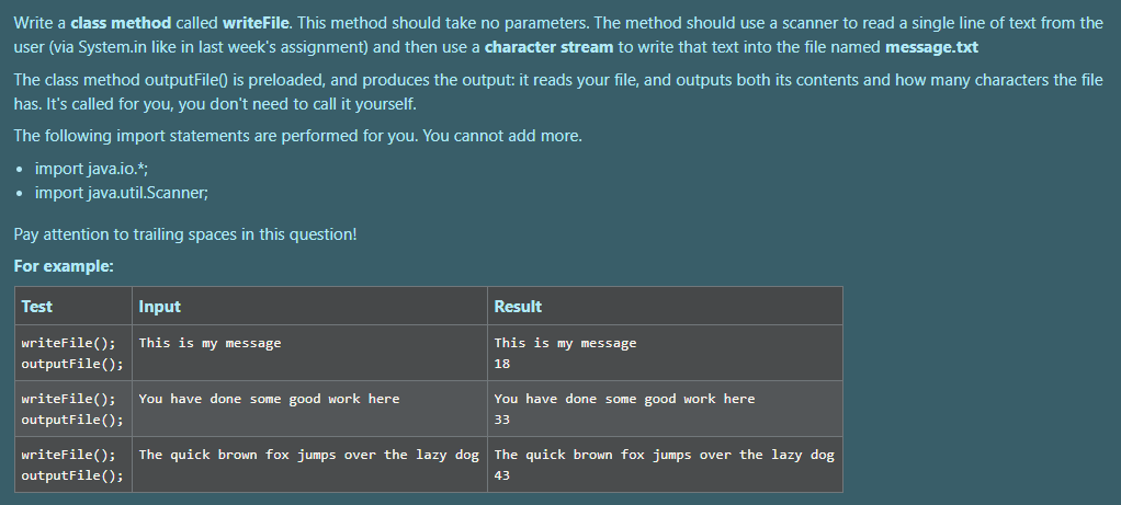 Solved Write A Class Method Called Writefile This Method 3211