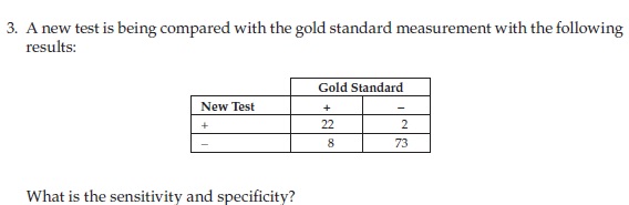 Solved 3. A new test is being compared with the gold | Chegg.com
