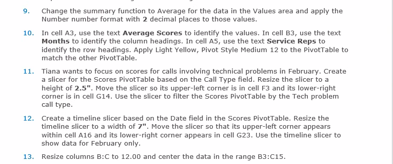 9. Change the summary function to Average for the | Chegg.com
