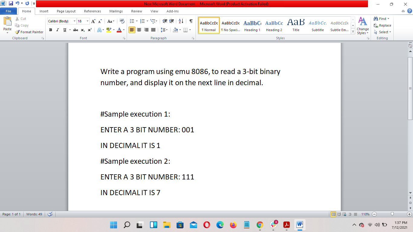 Write the assembly code using Emu 8086 software. | Chegg.com