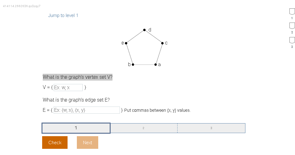 Solved Jump to level 1 What is the graph's vertex set V? V={ | Chegg.com