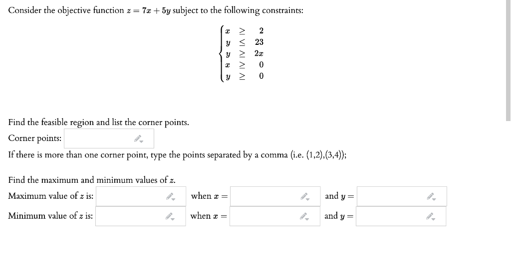 Solved Consider The Objective Function Z 7x 5y Subject