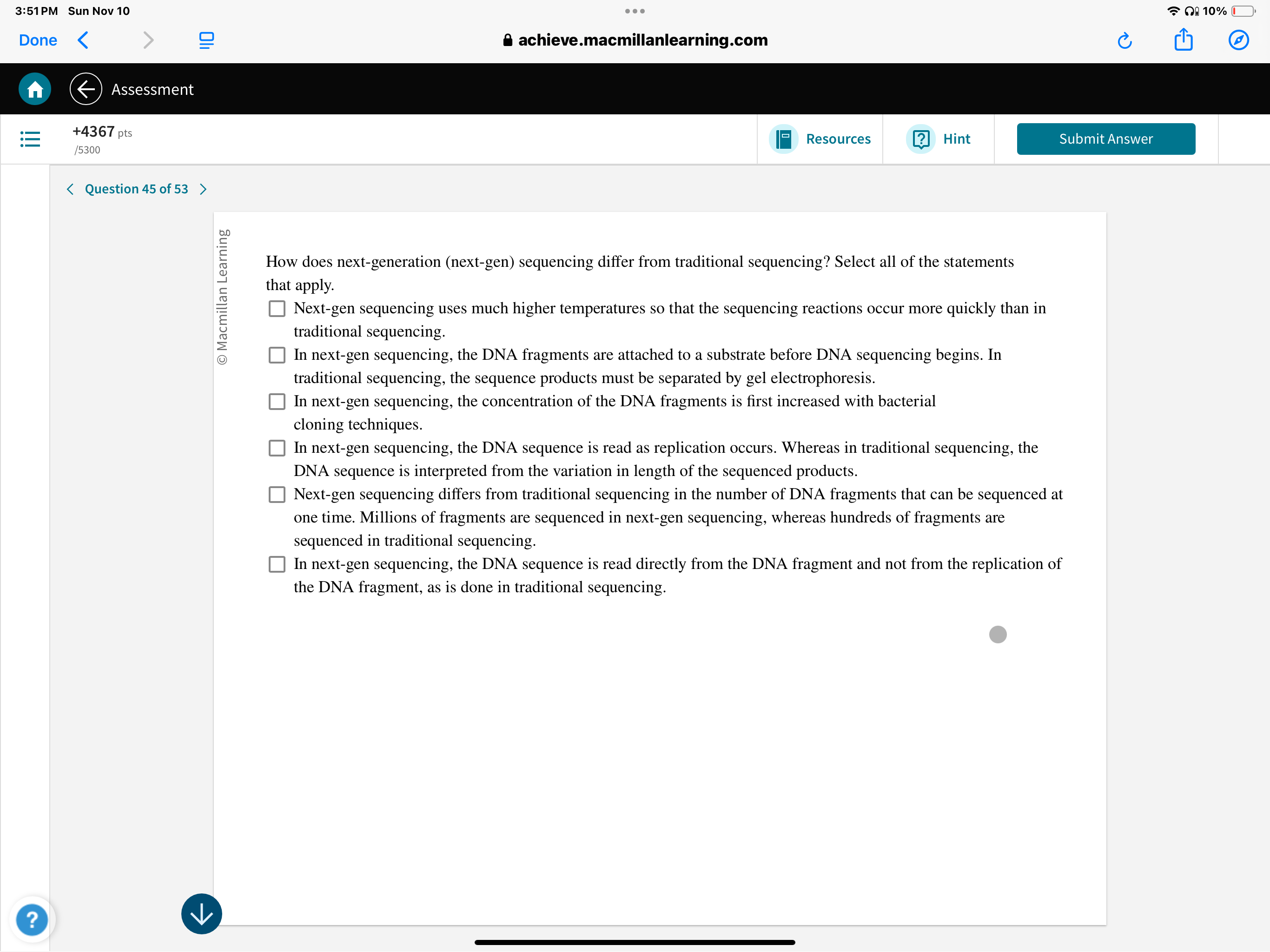 Solved How does next-generation (next-gen) ﻿sequencing | Chegg.com
