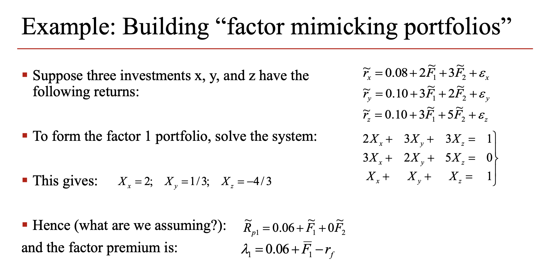 Solved Example: Building "factor mimicking portfolios" - | Chegg.com