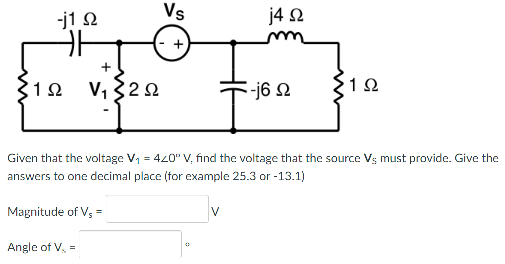 Solved Given that the voltage V1=4?0°V, ﻿find the voltage | Chegg.com