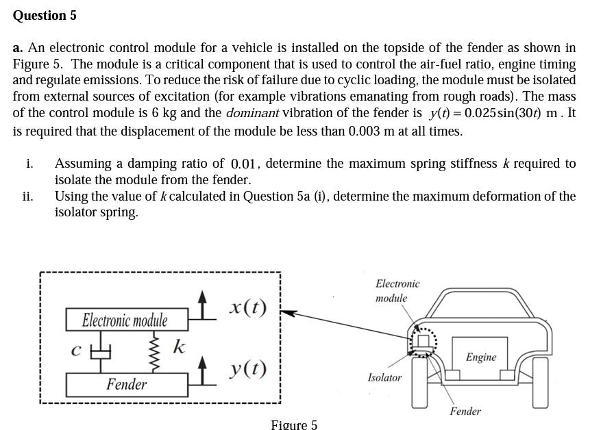 Solved Question 5 a. An electronic control module for a | Chegg.com