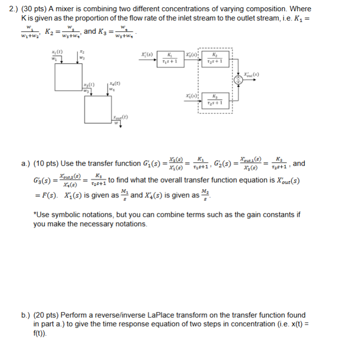 Solved A mixer is combining two different concentrations of | Chegg.com