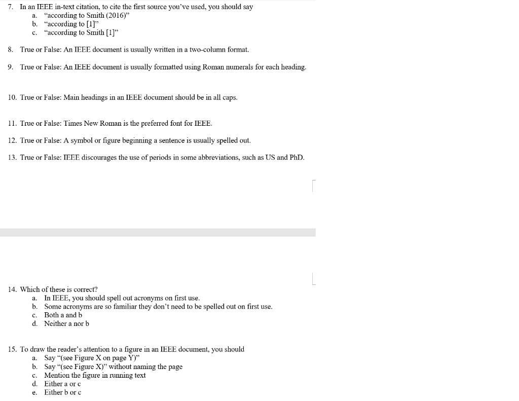 7 In An IEEE In text Citation To Cite The First Chegg