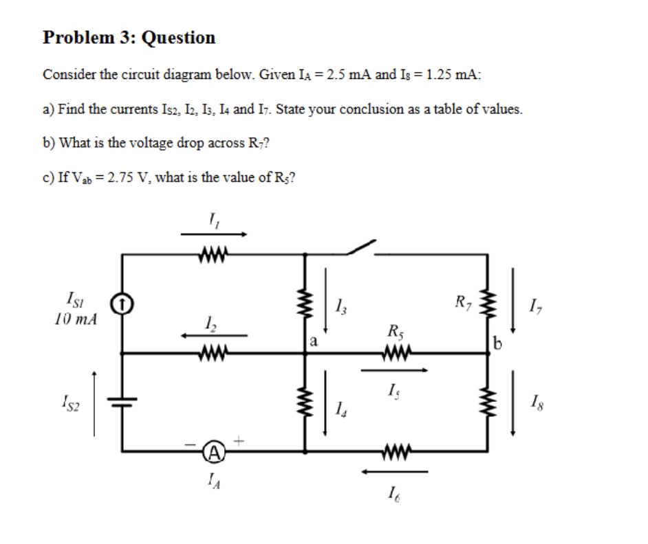 Solved Problem 3: QuestionConsider the circuit diagram | Chegg.com Solved Problem 3: QuestionConsider the circuit diagram | Chegg.com