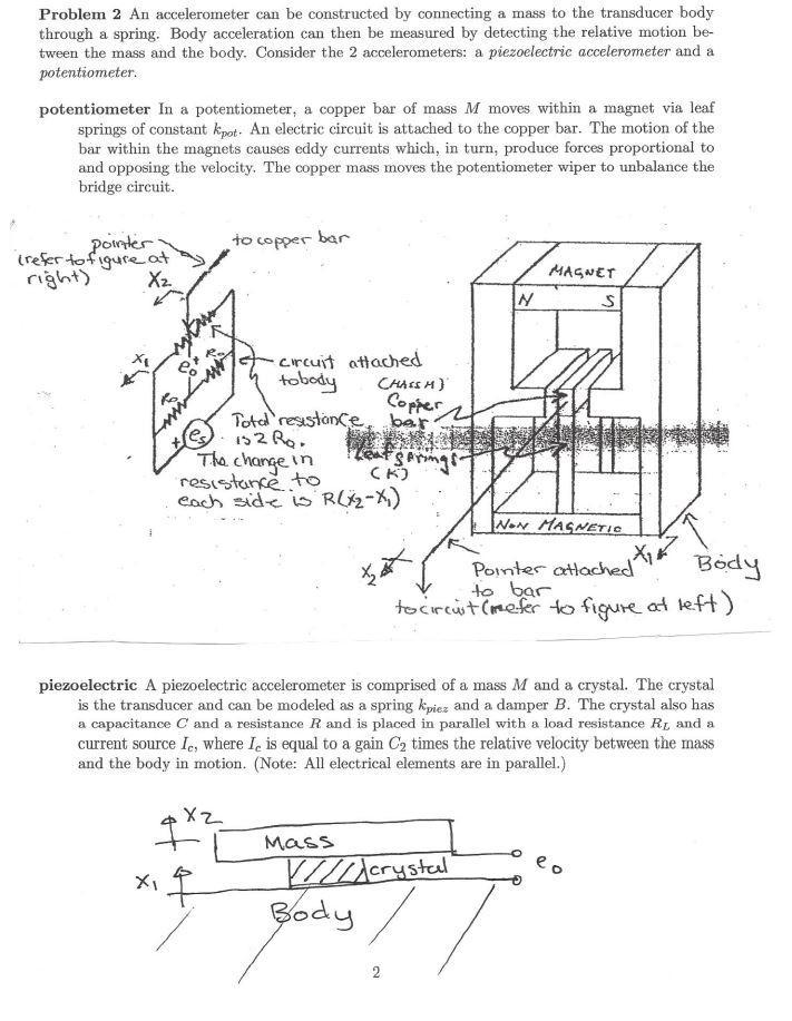 Solved Problem 2 An accelerometer can be constructed by | Chegg.com