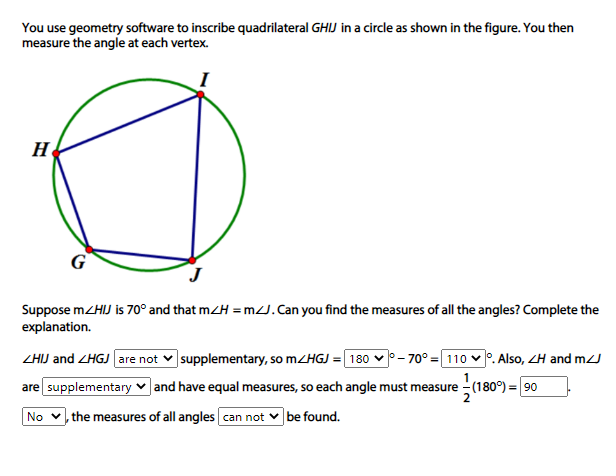 Solved You use geometry software to inscribe quadrilateral | Chegg.com