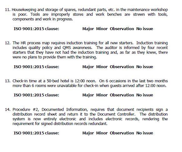 Solved Identify which clause of ISO 9001:2015; | Chegg.com