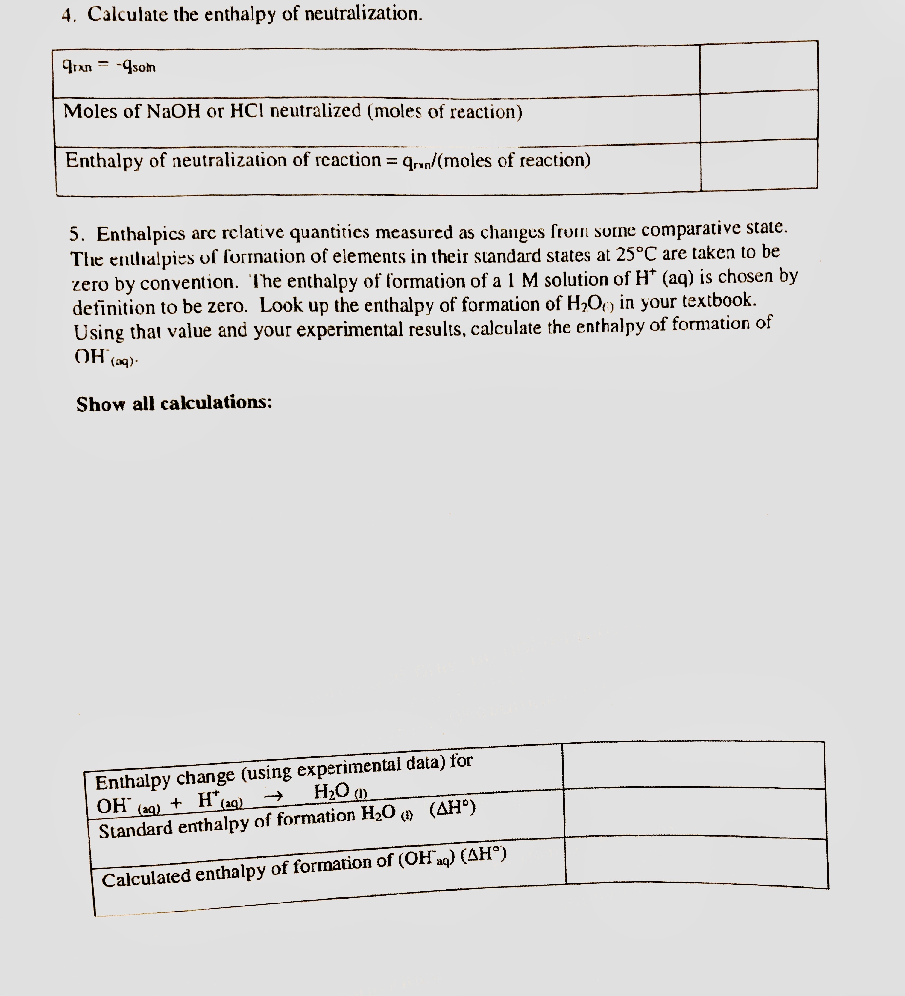 Solved Data and Observations: Record all temperatures to at | Chegg.com