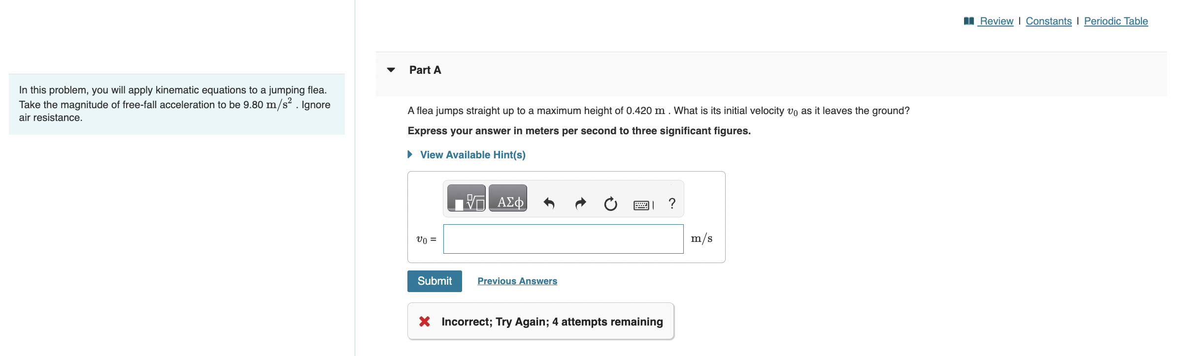 Solved In this problem, you will apply kinematic equations | Chegg.com