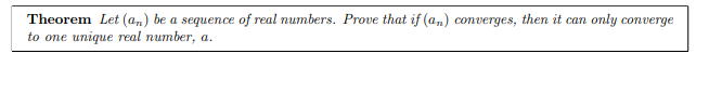 Solved Theorem Let (an) be a sequence of real numbers. Prove | Chegg.com