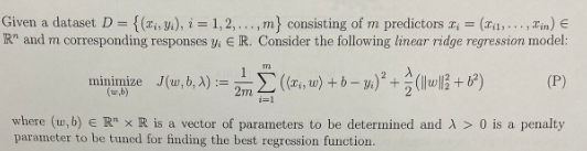 Given a dataset D={(xi,yi),i=1,2,…,m} consisting of m | Chegg.com