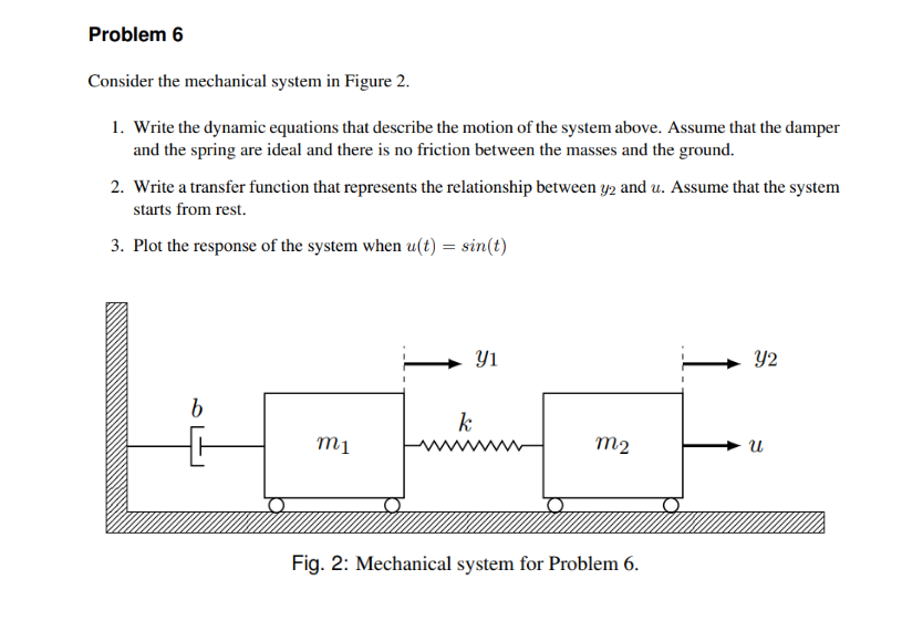Solved Consider the mechanical system in Figure 2. 1. Write | Chegg.com