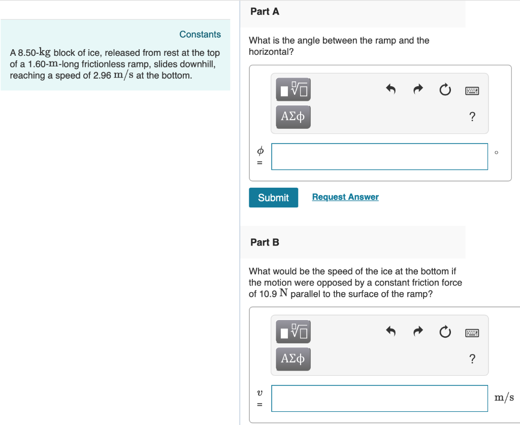Solved Part A What is the angle between the ramp and the | Chegg.com