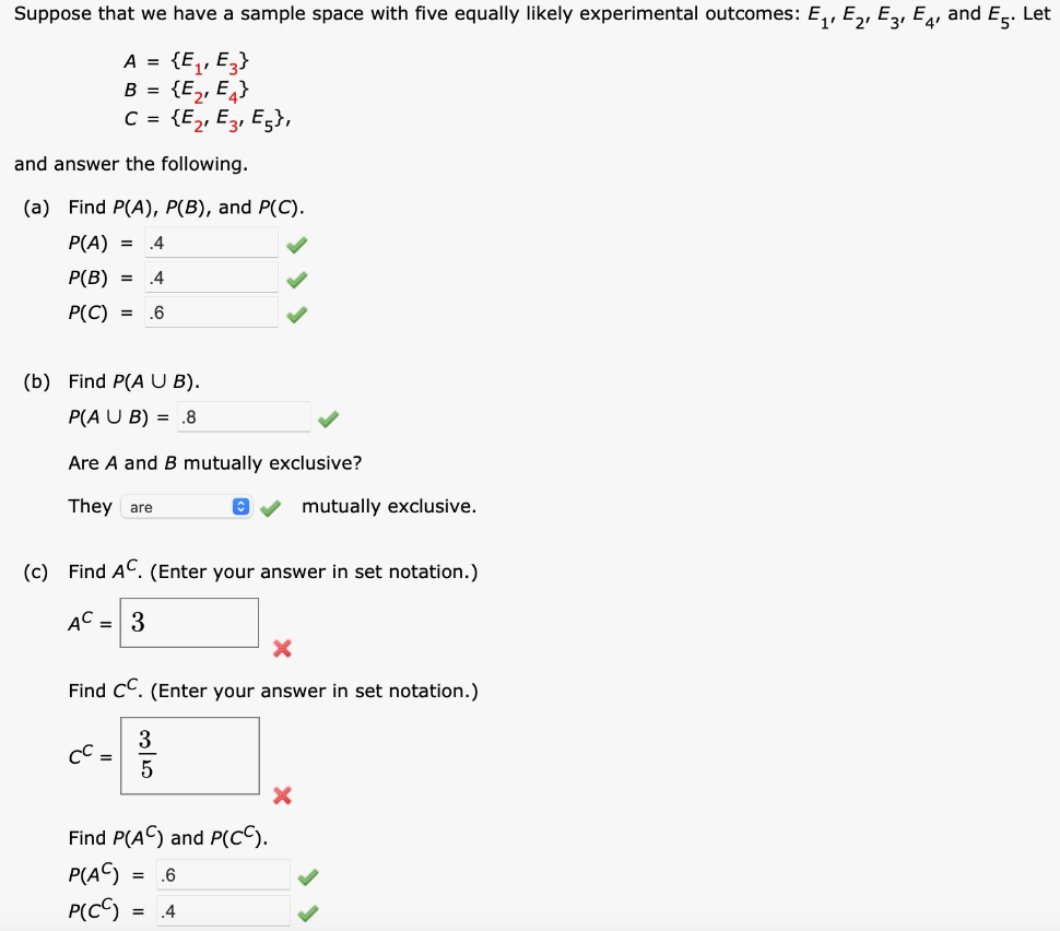 Solved Suppose that we have a sample space with five equally | Chegg.com