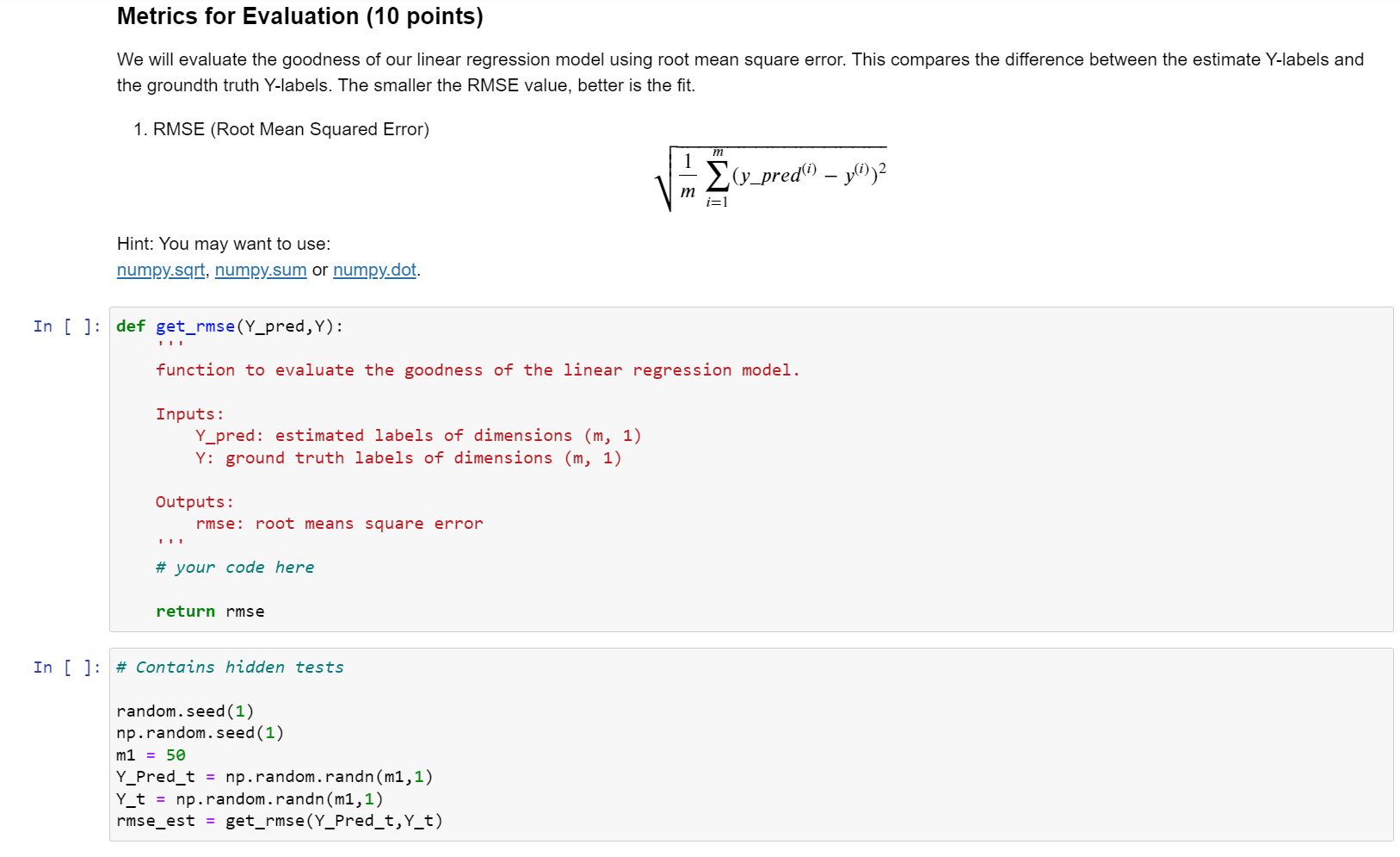 Solved Metrics for Evaluation (10 points) We will evaluate | Chegg.com