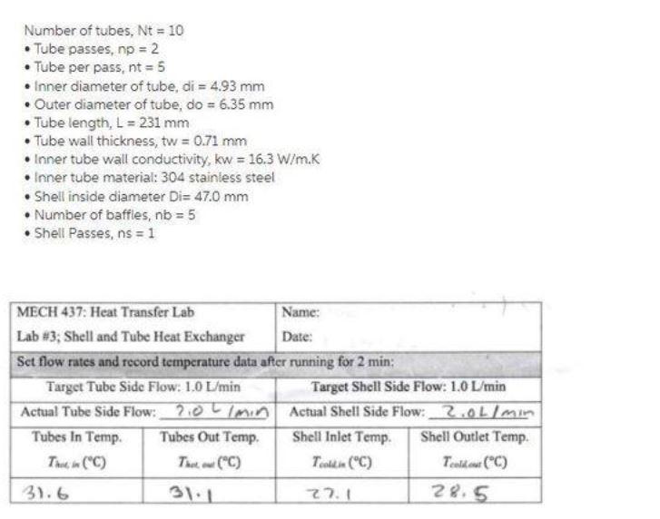 calculated Log Mean Temperature Difference. | Chegg.com