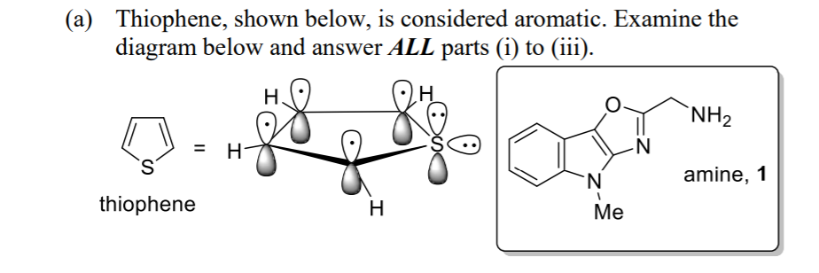 Solved (i) Show the electronic structure of amine, 1 using a | Chegg.com