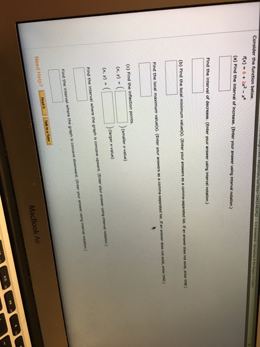 Solved Need Help? Find the local maximum and minimum values | Chegg.com