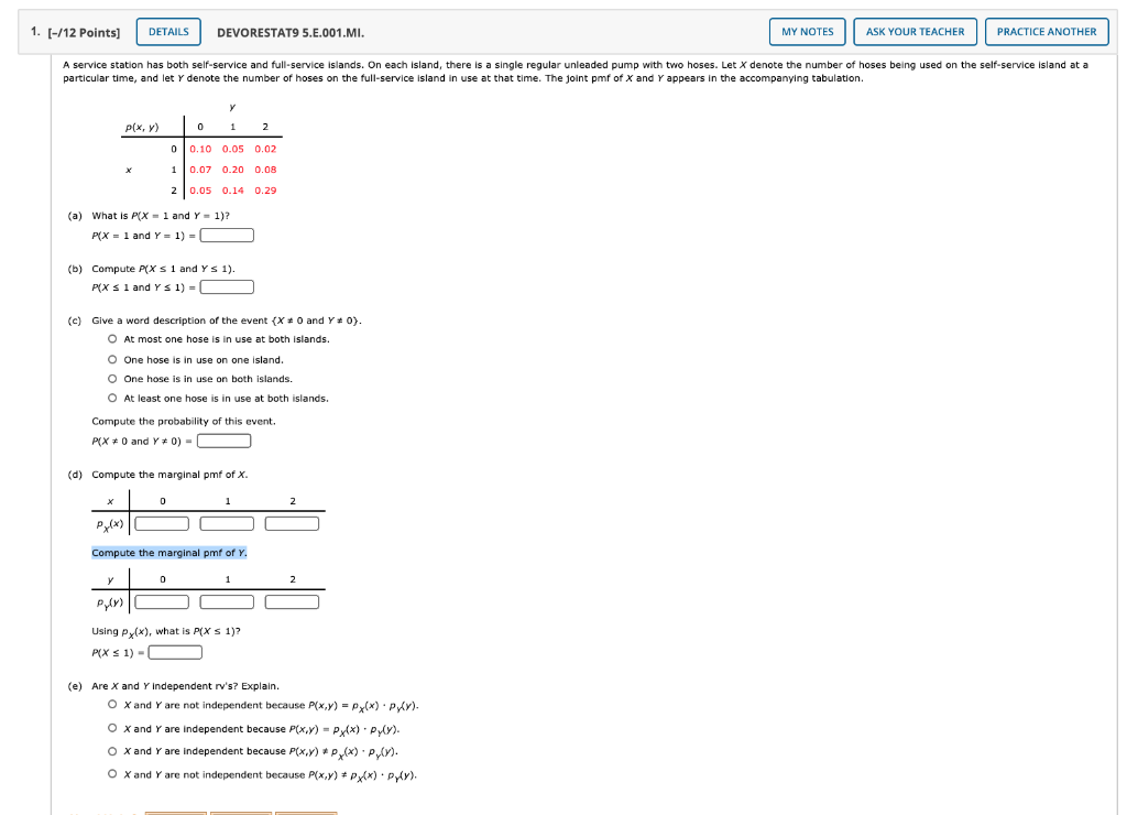 Solved 1. (-/12 Points] DETAILS DEVORESTAT9 5.E.001.MI. MY | Chegg.com