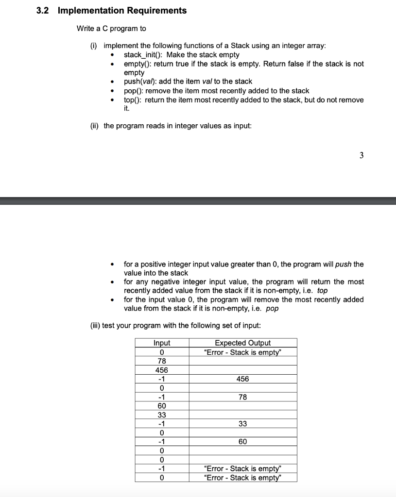 Solved 32 Implementation Requirements Write A C Program To 
