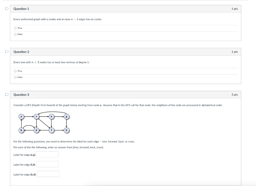 Solved Every undirected graph with n nodes and at most n−1 | Chegg.com