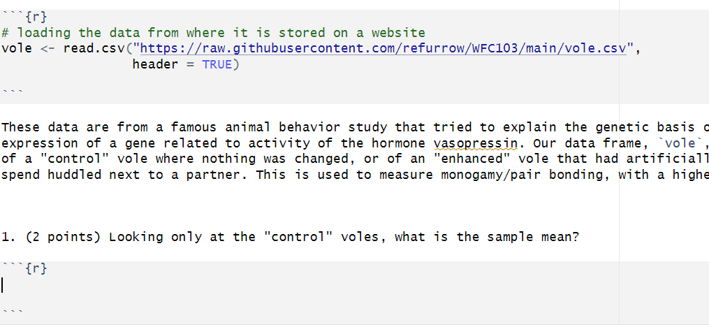 Solved {r} \# 1oading the data from where it is stored on a | Chegg.com