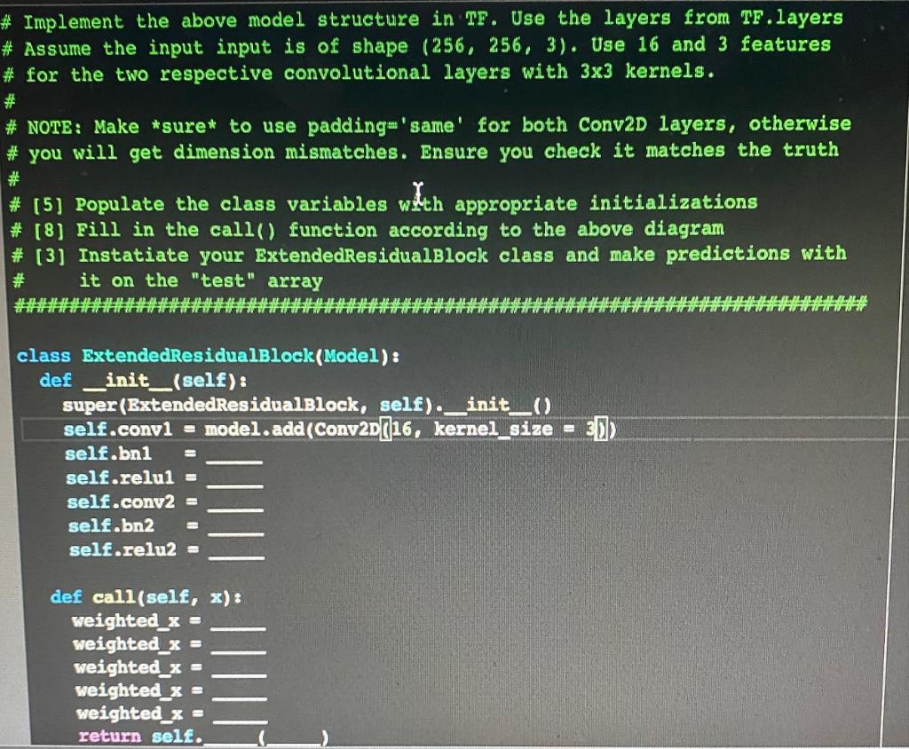 Implement the above model structure in TF. Use the | Chegg.com