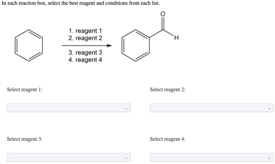 Solved In each reaction box, select the best reagent and | Chegg.com