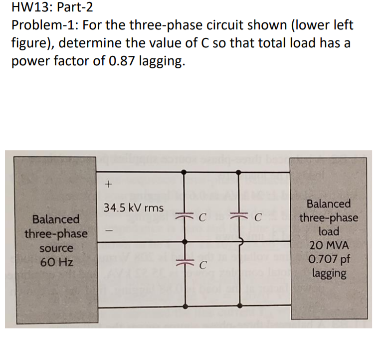 Solved HW13: Part-2 Problem-1: For the three-phase circuit | Chegg.com