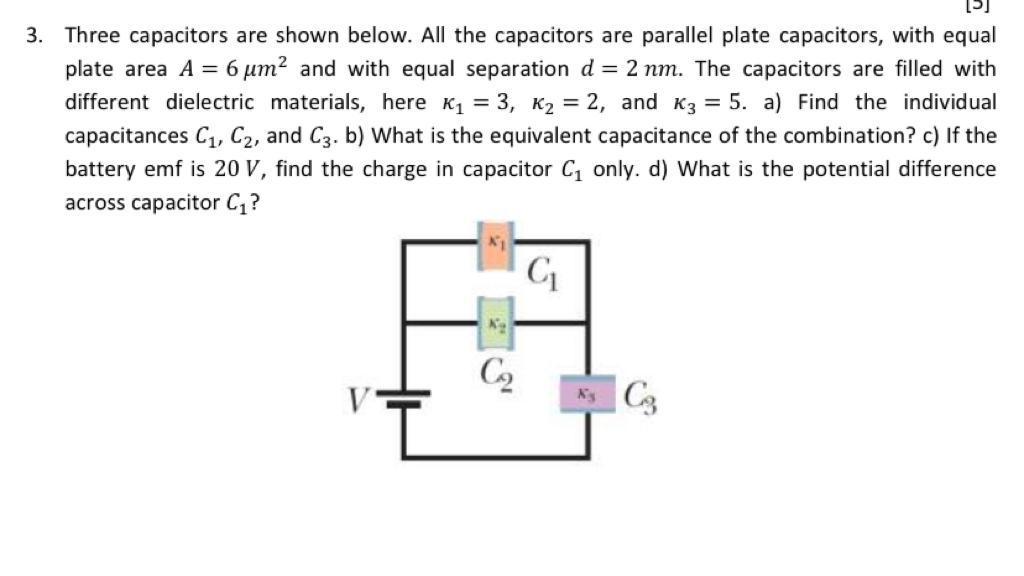 Solved 3. Three capacitors are shown below. All the | Chegg.com