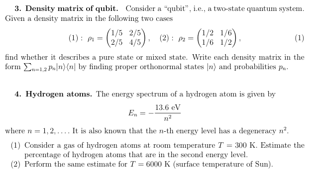 Solved Density matrix of ﻿qubit. Consider a "qubit", i.e., | Chegg.com