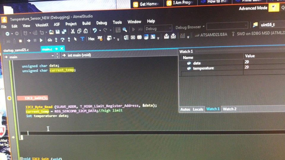 I am programming an ATSAMD21J18A using Atmel Studio | Chegg.com