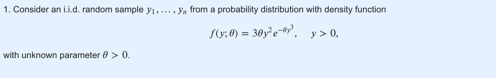 Solved Consider an iid random sample y_1,...,y_n | Chegg.com
