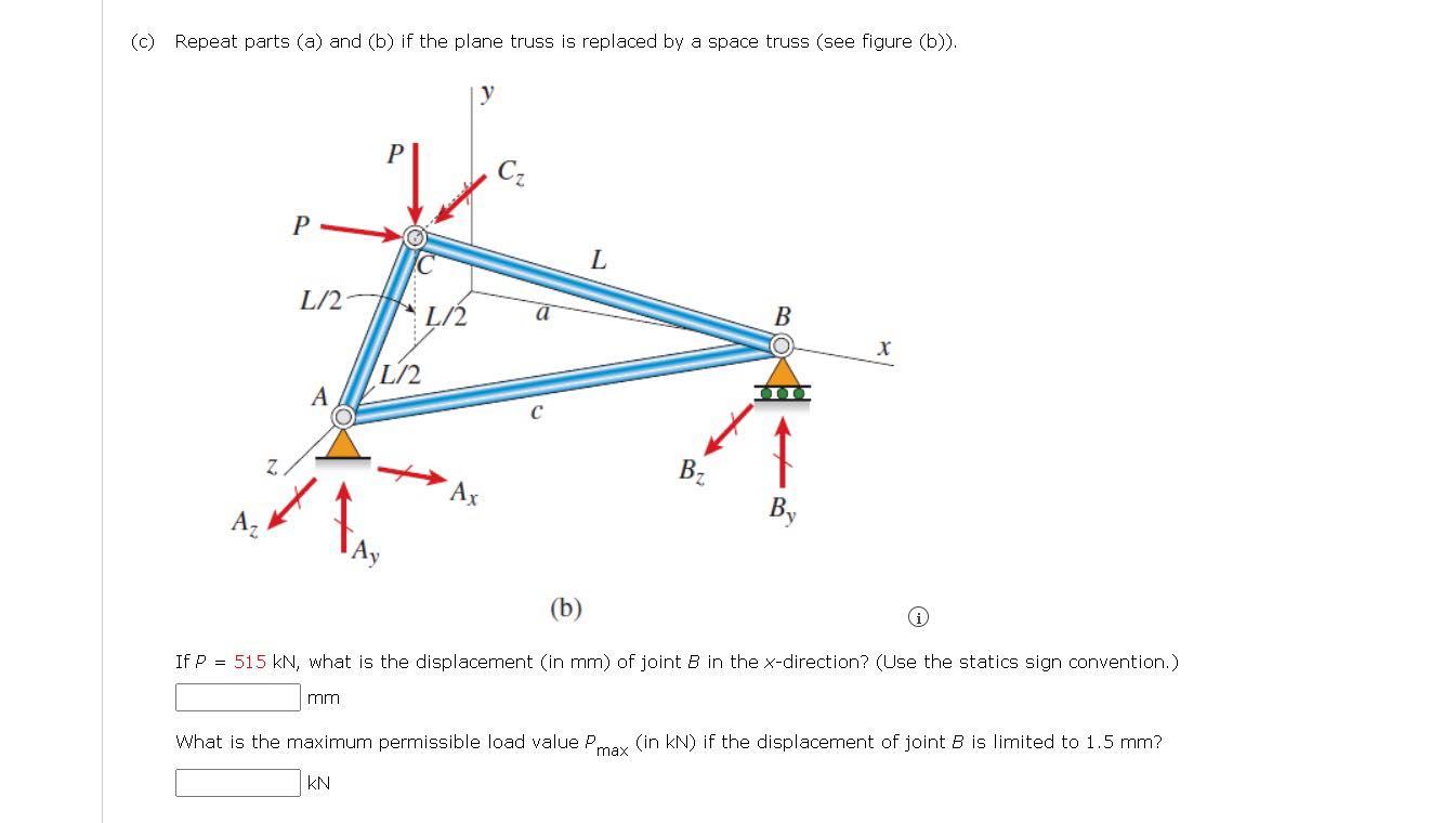 Solved The three-bar truss ABC shown in figure (a) has a | Chegg.com