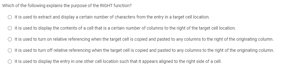 Solved Which Of The Following Explains The Purpose Of The Chegg