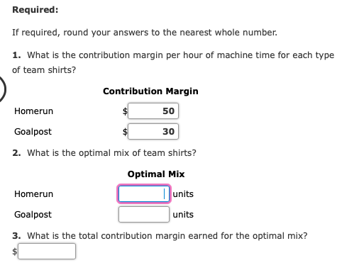 Solved Determining the optimal Product Mix with One | Chegg.com