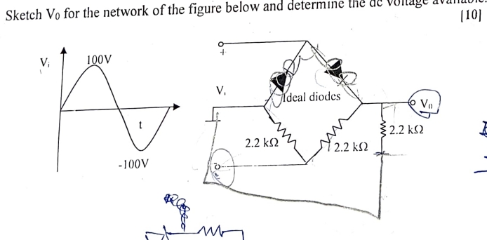 Sketch V0 ﻿for the network of the figure below and | Chegg.com