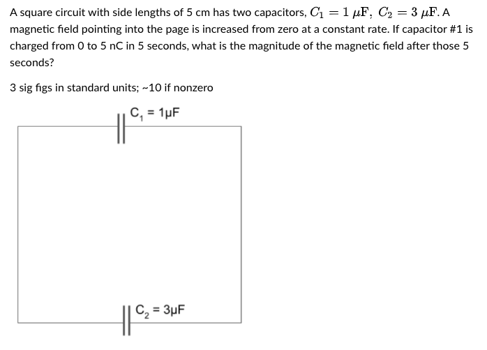 Solved A square circuit with side lengths of 5 cm has two | Chegg.com