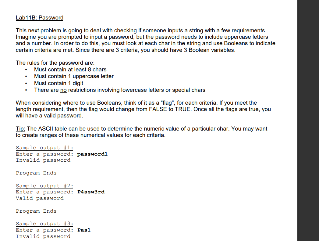 Solved *JAVA*Lab11B: PasswordThis next problem is going to | Chegg.com